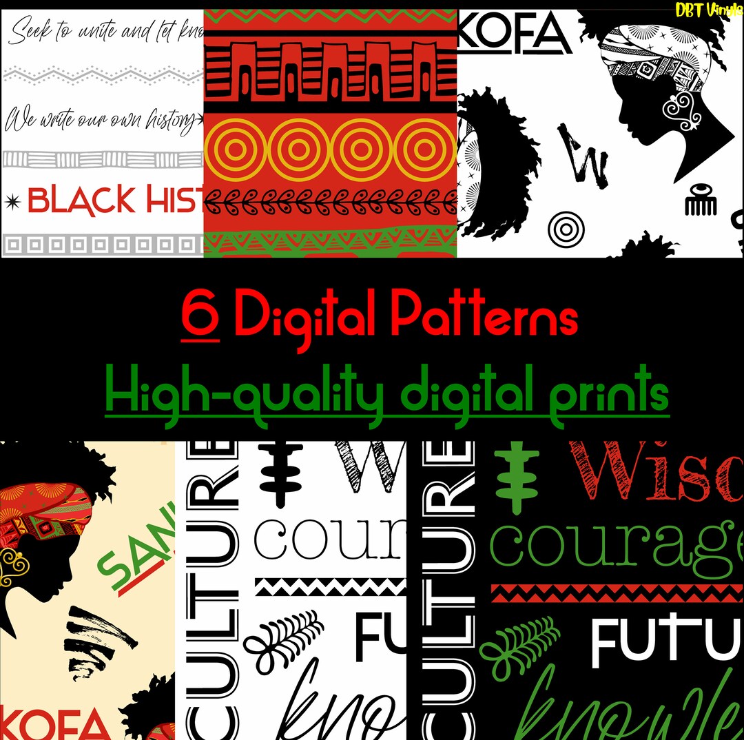 Black History Digital Print Black History Pattern Background for Flyers ...