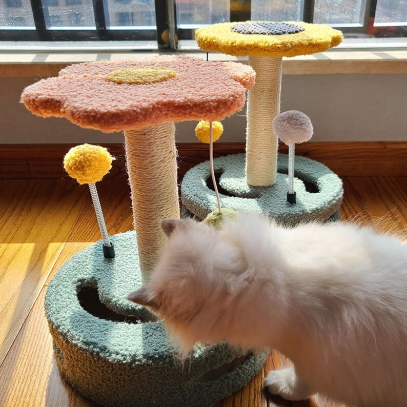 Sunflower Cat Tree Flower Cat Tree Comfortable Cat Tree Cat Etsy