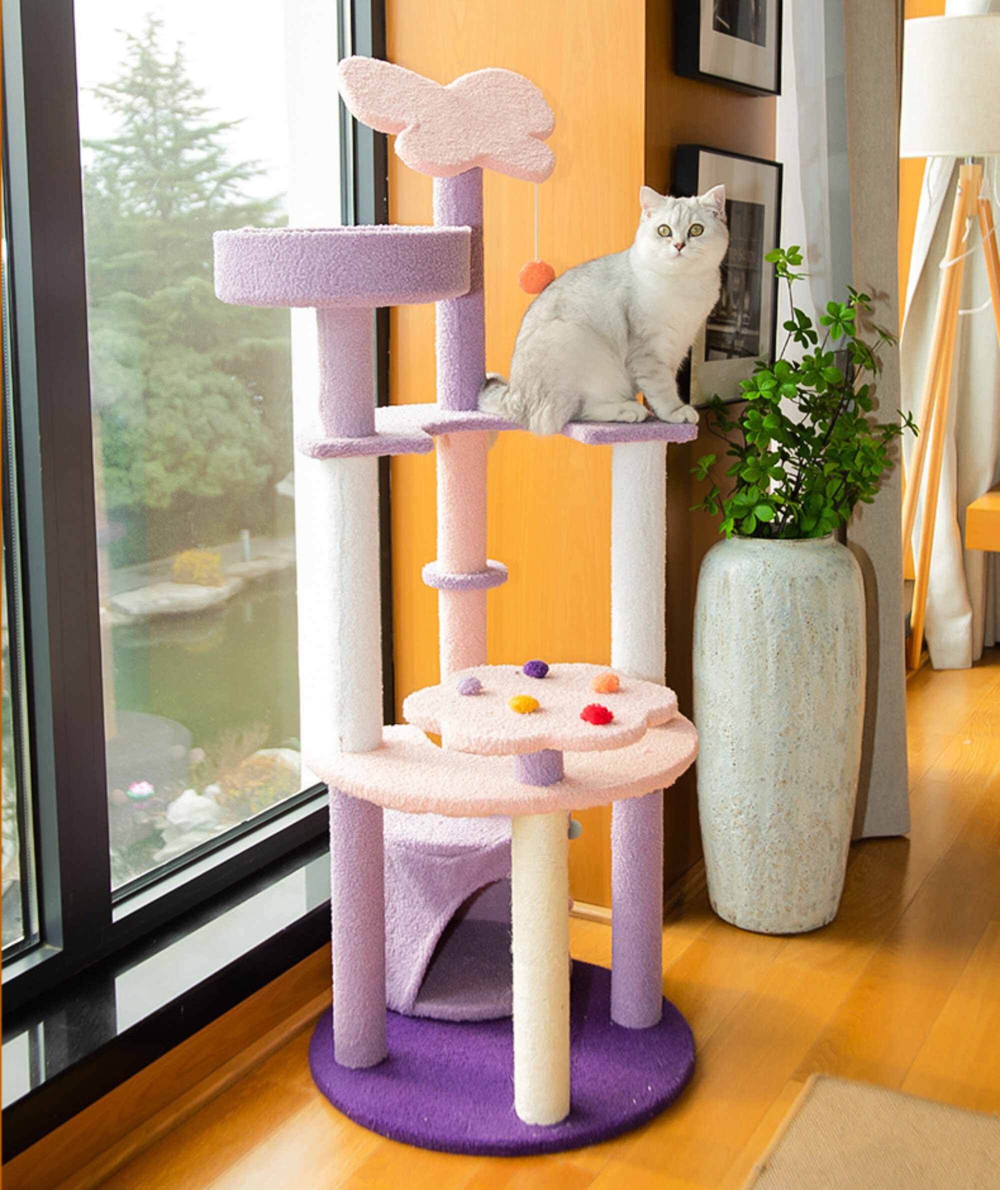 Butterfly Cat Tree Purple Unique Cat Tree Modern Cat Tree - Etsy