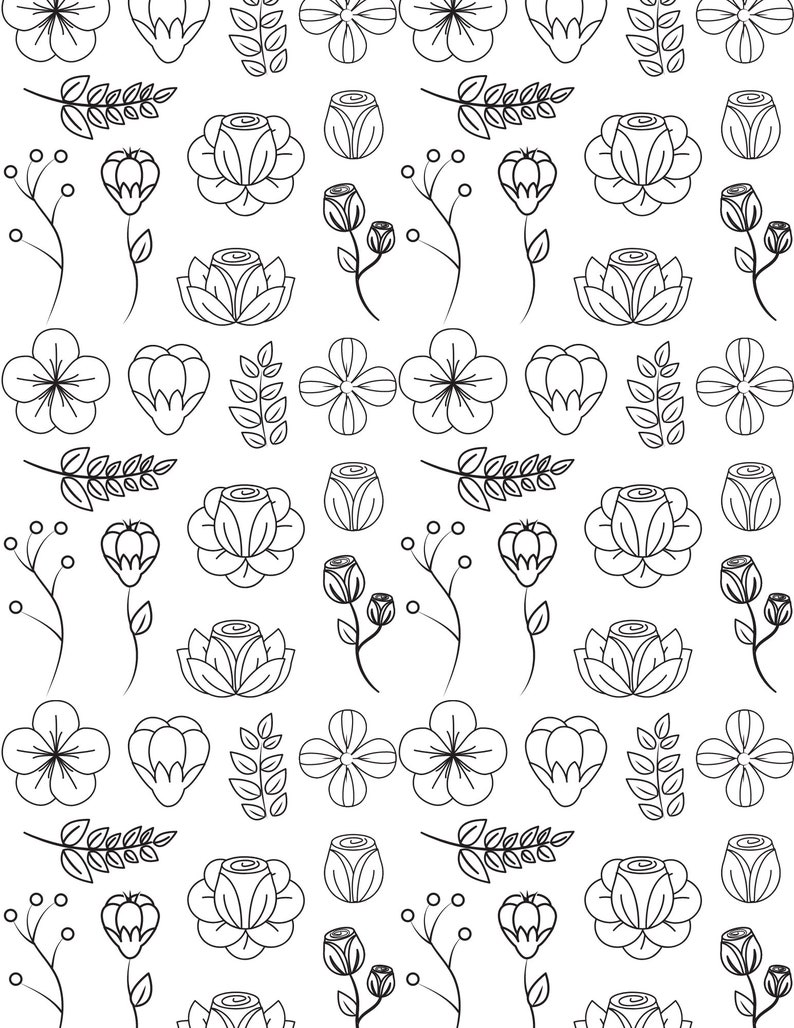 40 Spring Coloring Pages - Etsy
