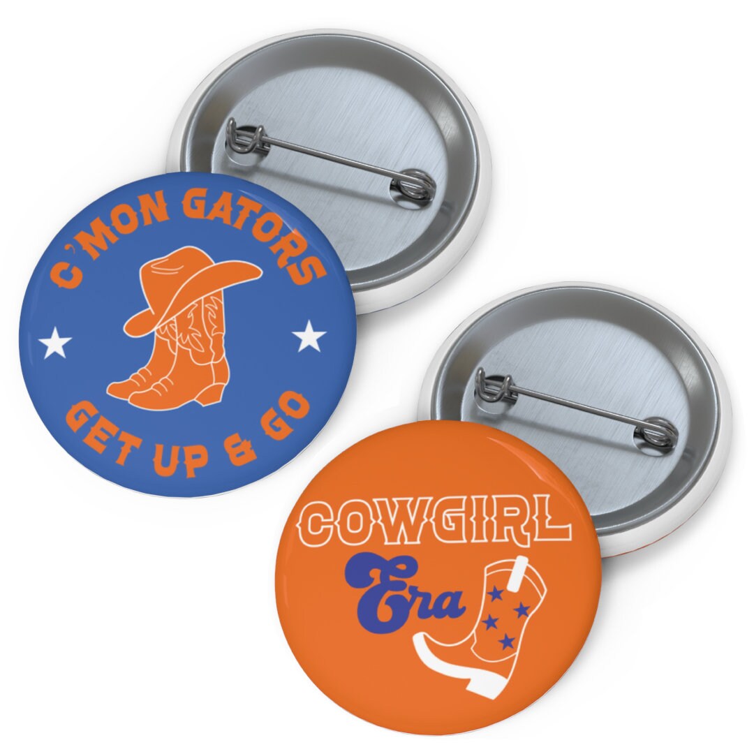 Gators Game Day Pins Cowgirl Era - Pin 1.25 Inches - Orange and Blue - Etsy