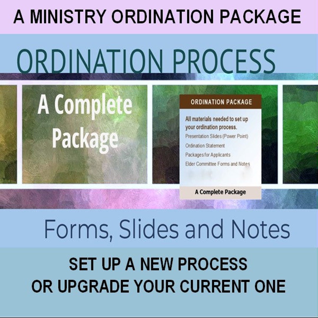 Complete Ministry Ordination Package. A Complete Package of Forms ...