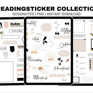 Digital Reading Journal Stickers | Digital Planner Stickers ...