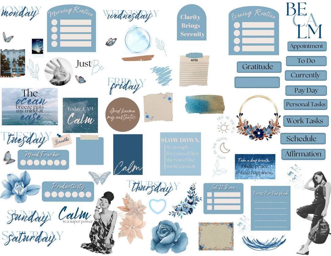 Be Calm Digital Planner Stickers: Inspirational Goodnotes PNG (digital ...