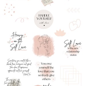 Self Love Stickers | Digital Planner Stickers Motivational | Pre ...