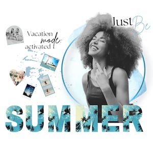 Summertime | Digital Planner Stickers Summer | Pre-cropped Goodnotes ...