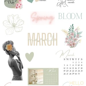 March Stickers | Digital Planner Stickers Motivational | Pre-cropped ...