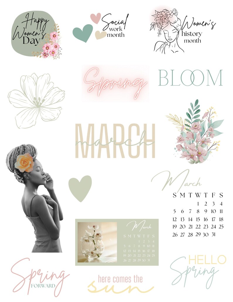 March Stickers Digital Planner Stickers Motivational - Etsy