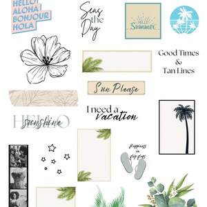 Summertime | Digital Planner Stickers Summer | Pre-cropped Goodnotes ...