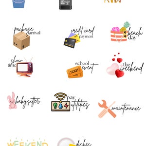 Everyday Icon Digital Planner Stickers: Dark Mode, Pre-cropped ...