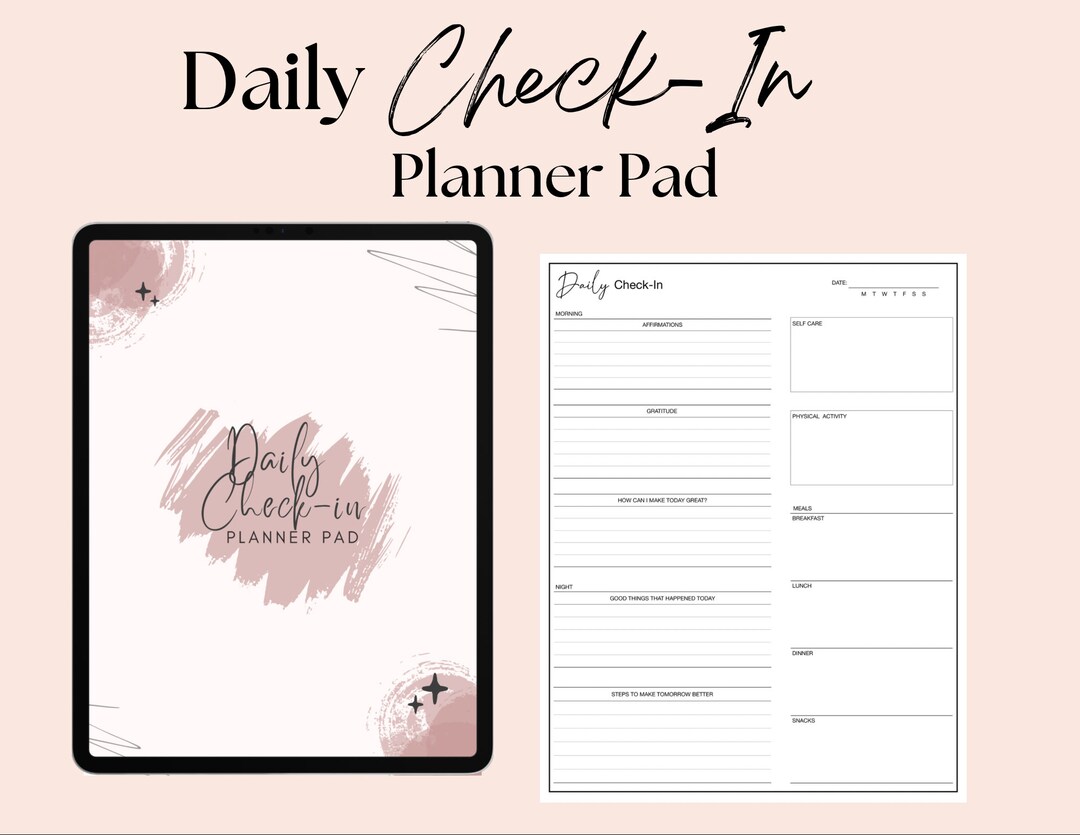 Digital Daily Check-in Planner | Self Care, iPad Planner, Goodnotes ...