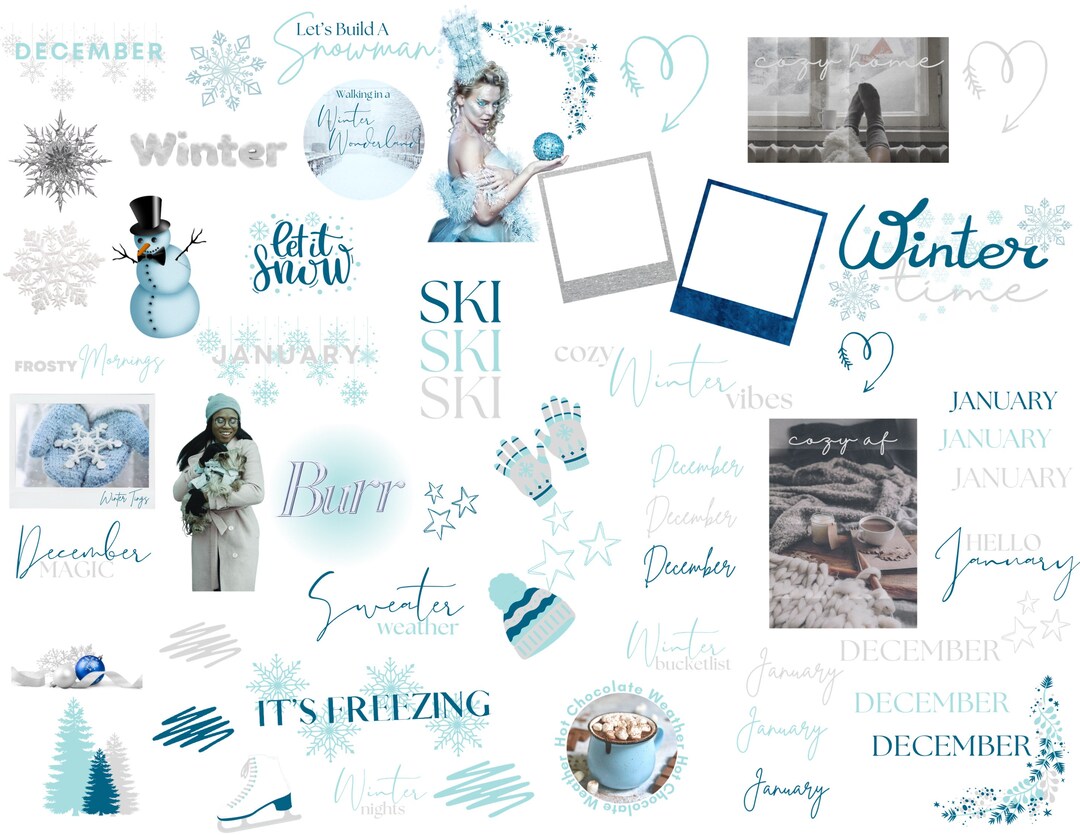 Winter Tings | Winter Digital Stickers| Digital Planner Stickers | Pre ...