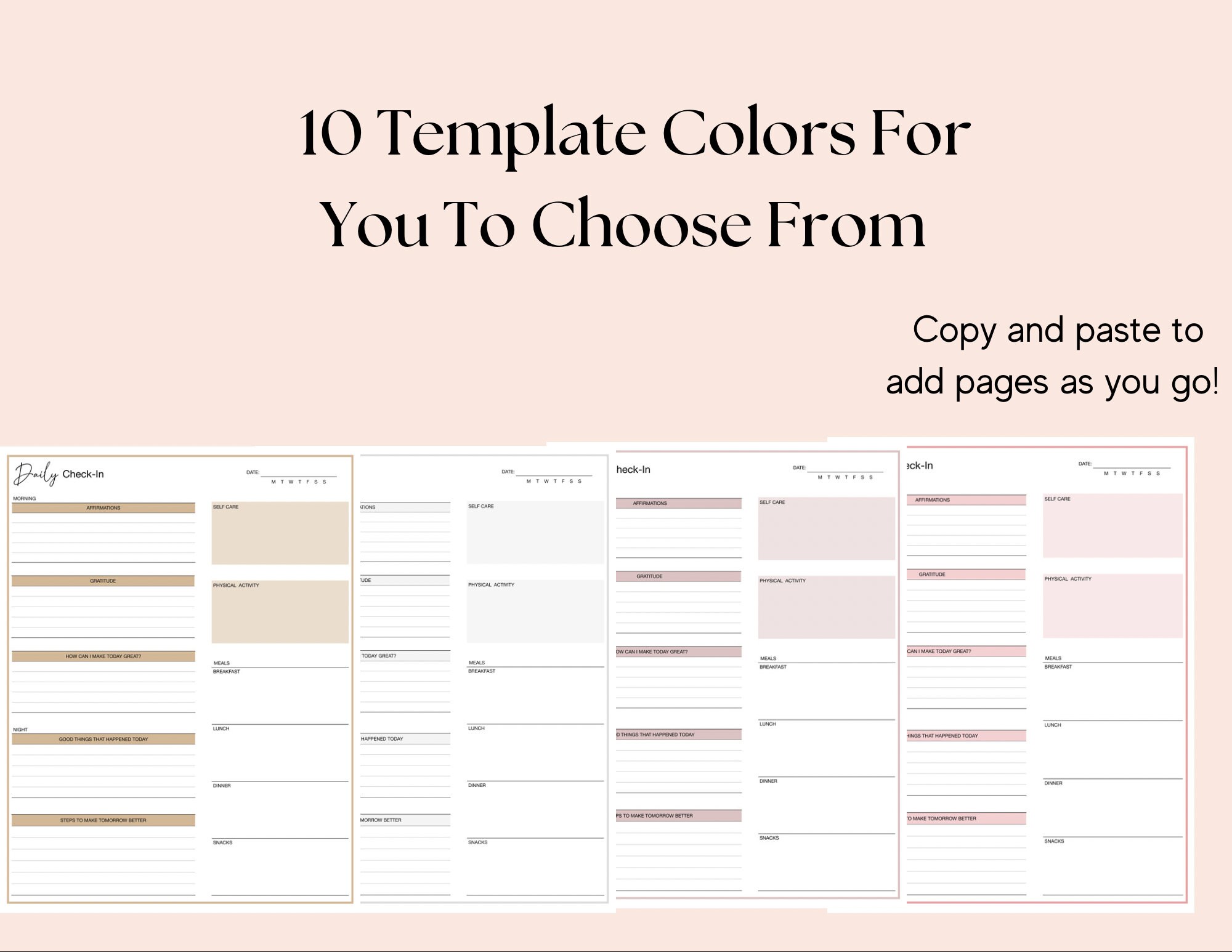 Digital Daily Check-in Planner Self Care, iPad Planner, Goodnotes ...