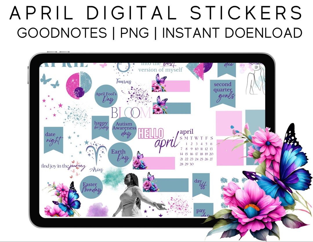 April Planner Stickers: Goodnotes Pre-cropped PNG (digital Download) - Etsy