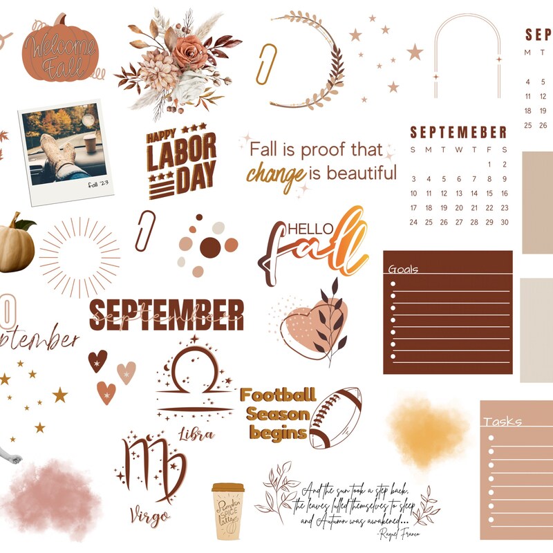 September Stickers - Etsy