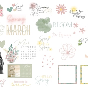 March Stickers | Digital Planner Stickers Motivational | Pre-cropped ...