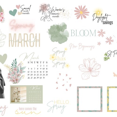 March Stickers Digital Planner Stickers Motivational - Etsy