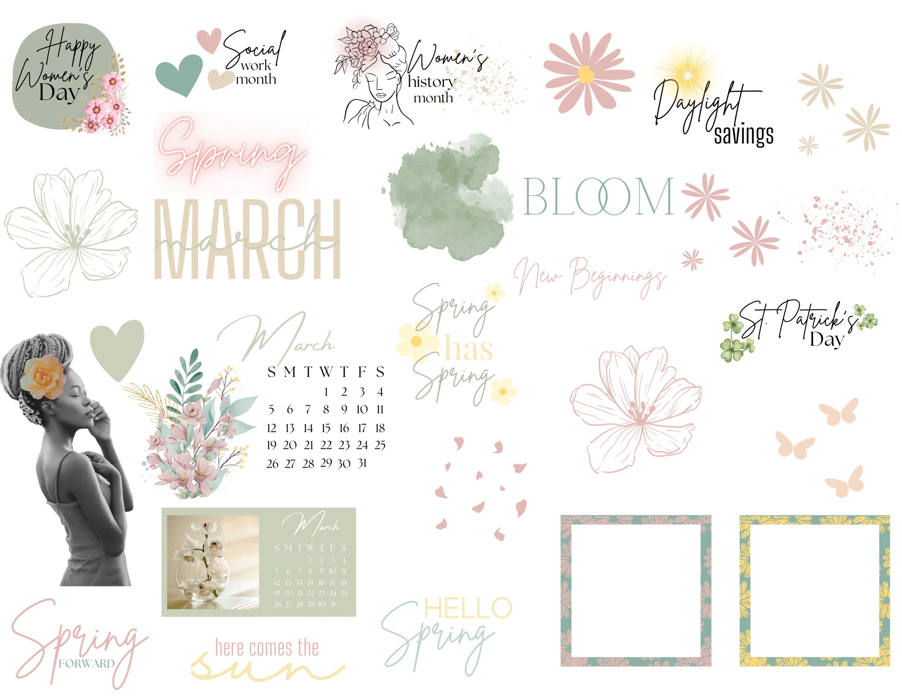 March Stickers Digital Planner Stickers Motivational - Etsy