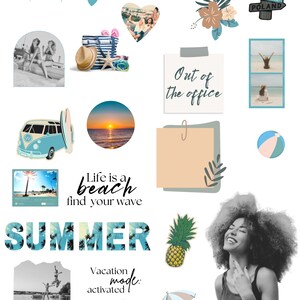 Summertime | Digital Planner Stickers Summer | Pre-cropped Goodnotes ...