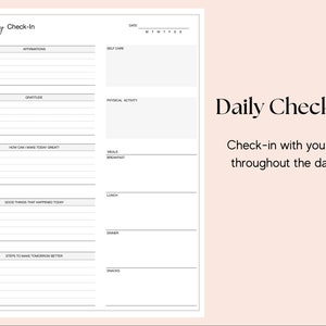 Digital Daily Check-in Planner | Self Care, iPad Planner, Goodnotes ...