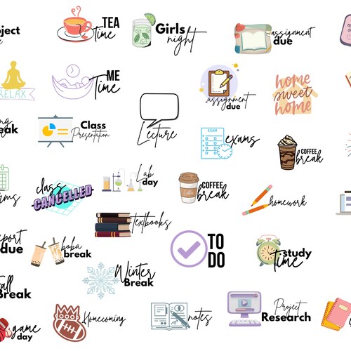 Workday Stickers Everyday Basic Digital Planner Stickers - Etsy