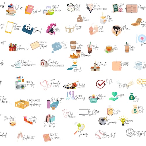 Workday Stickers Everyday Basic Digital Planner Stickers - Etsy