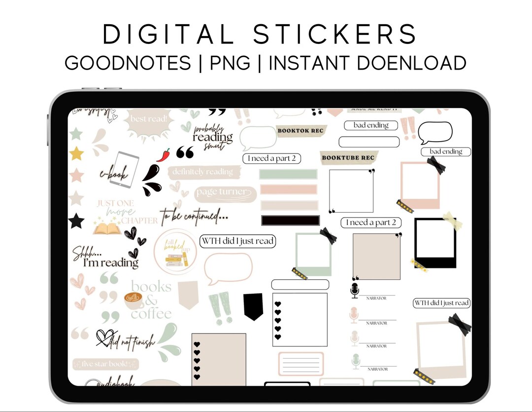 Digital Reading Journal Stickers | Digital Planner Stickers ...