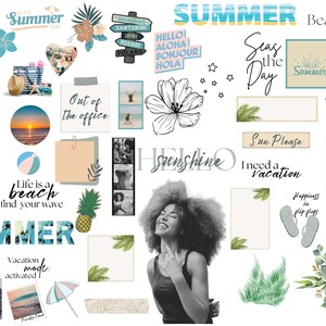 Summertime | Digital Planner Stickers Summer | Pre-cropped Goodnotes ...