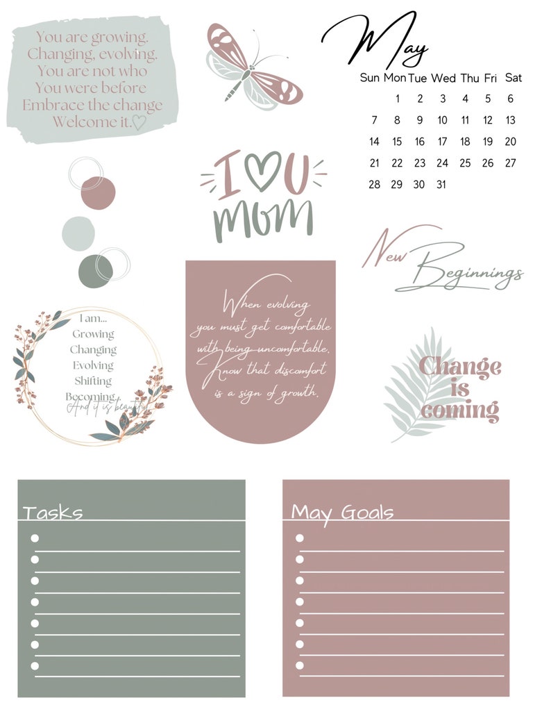 May Stickers Digital Planner Stickers Motivational - Etsy