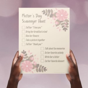 Mother's Day Scavenger Hunt Printable, Digital Download, Mother's Day ...