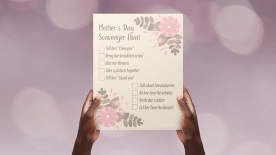 Mother's Day Scavenger Hunt Printable Digital Download | Etsy