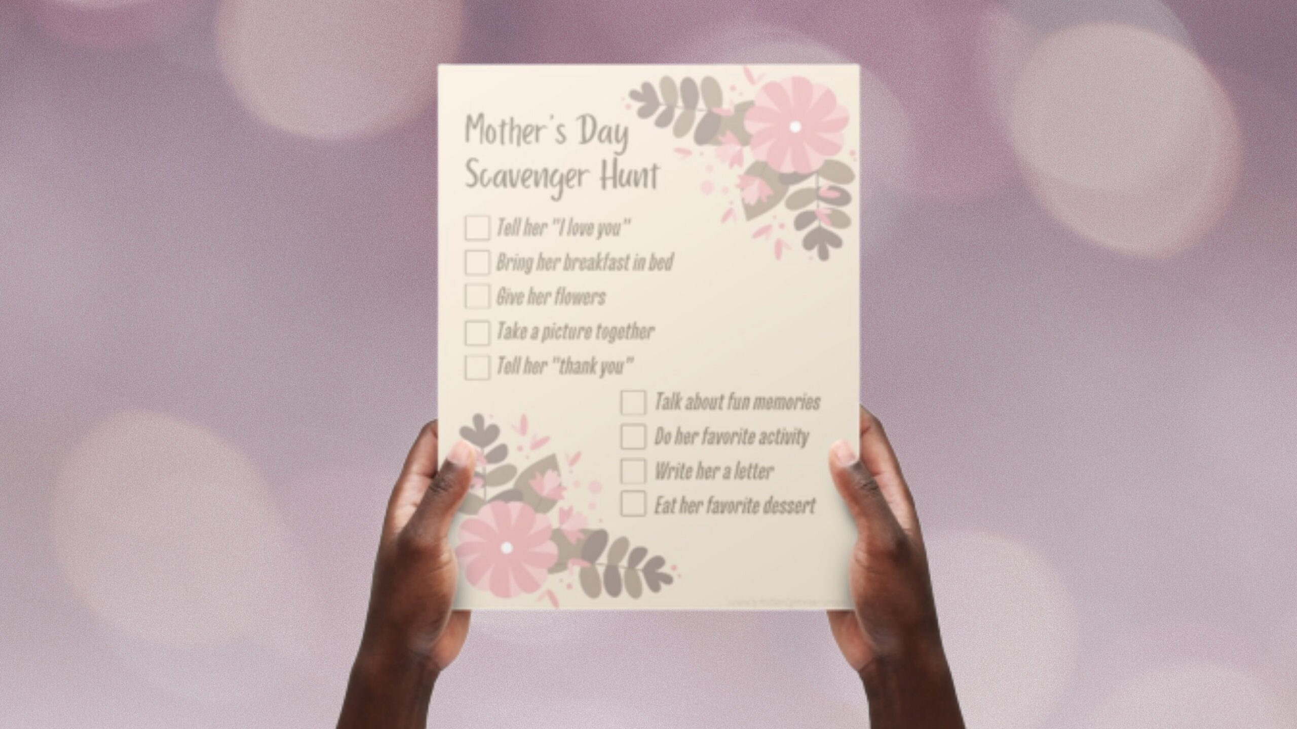 Mother's Day Scavenger Hunt Printable, Digital Download, Mother's Day ...