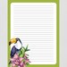 Tropical Bird Floral Printable Writing Paper, Printable Stationery ...