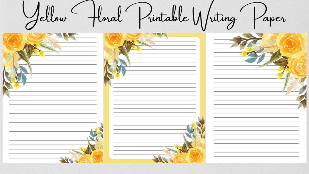 Floral Writing Paper: Watercolor Stationery Set (A4 & US Letter ...