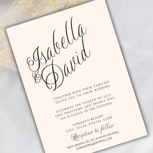 Script Wedding Invitation Template, Editable Invitation, Printable ...