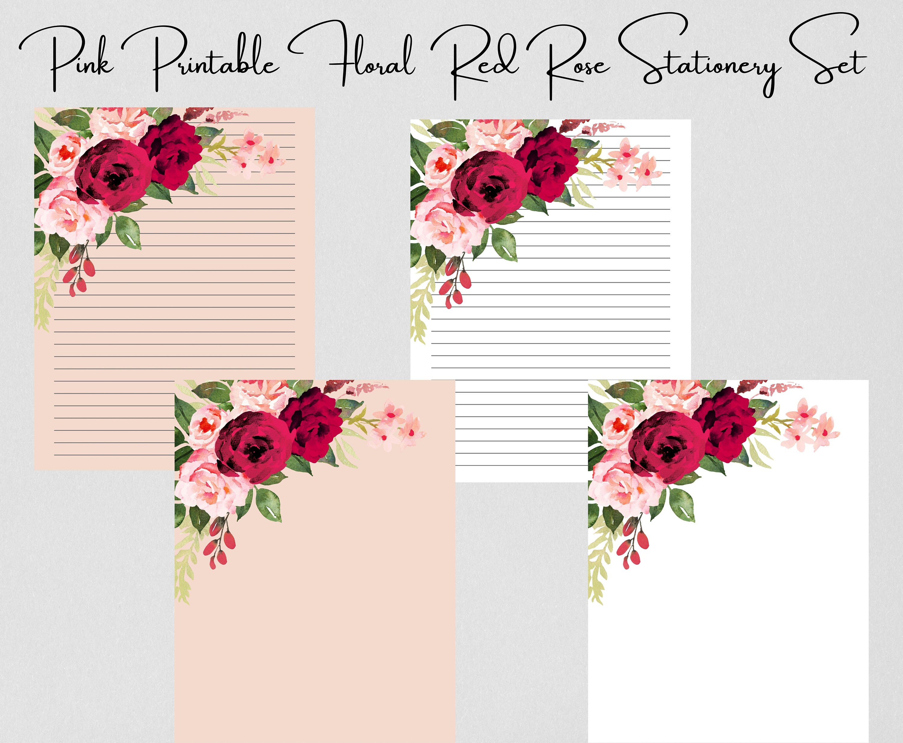 Printable Rose Stationery