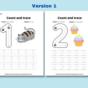 Printable Preschool and Kindergarten Bundle, Numbers 1-10 Tracing ...