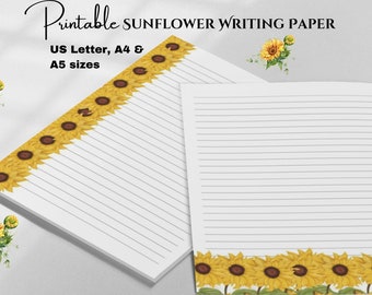 Sunflower A4 Letter - Etsy
