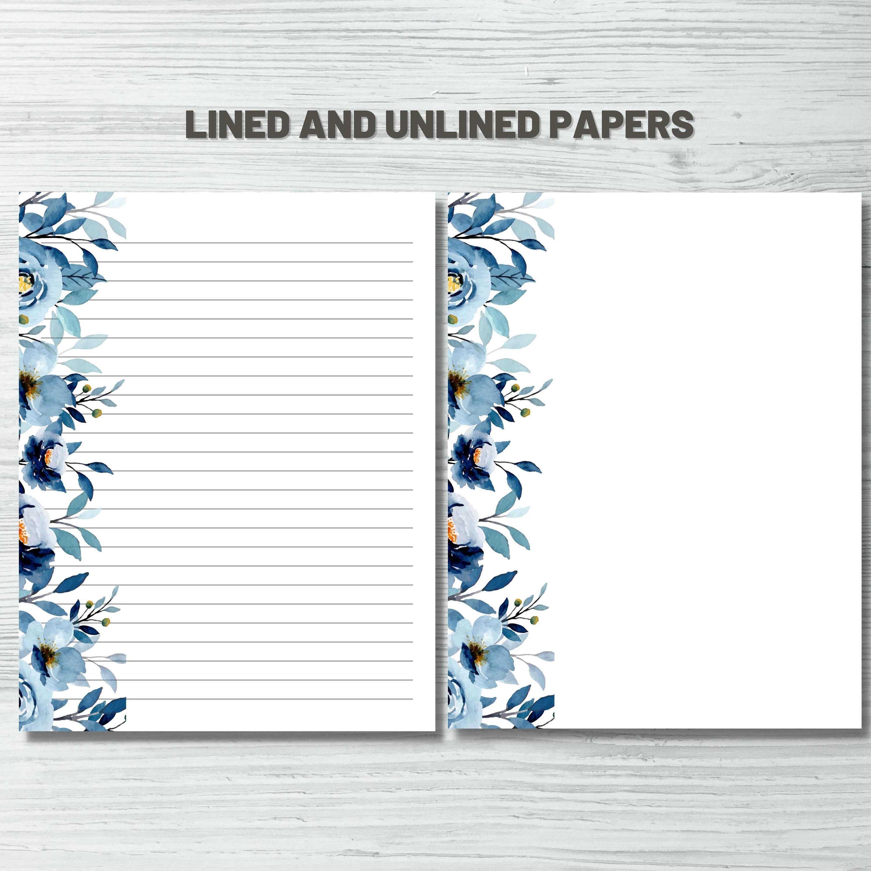 Printable Blue Floral Letter Writing Set US Letter A4 & A5 - Etsy Canada