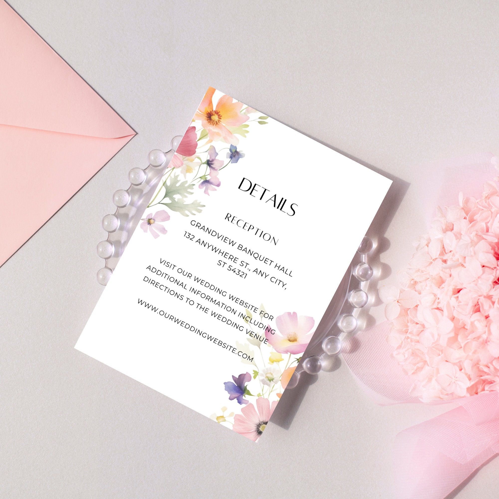 Editable Wedding Details Card Template Instant Download, Printable ...