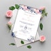 Blue Floral Wedding Invitation Suite: Editable Template (digital ...