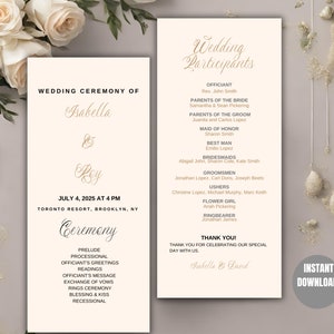 Wedding Ceremony Program Template, Editable Script Wedding Program ...