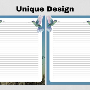 Tropical Bird Floral Printable Writing Paper, Printable Stationery ...