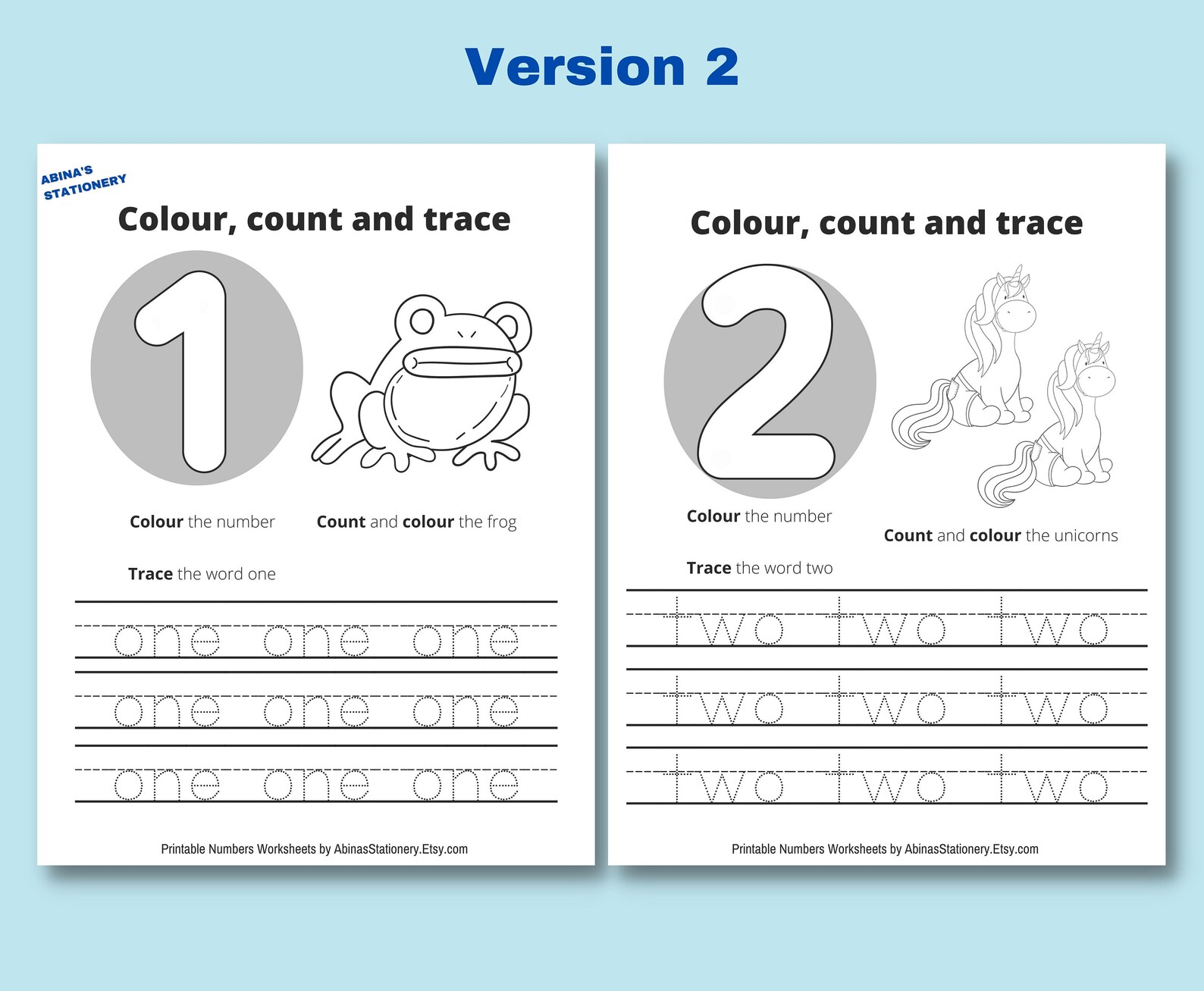 Printable Preschool and Kindergarten Bundle, Numbers 1-10 Tracing ...