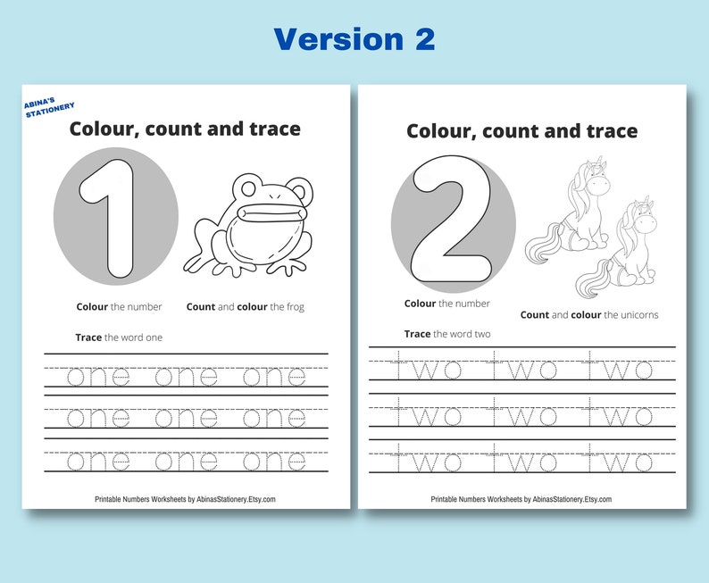 Printable Preschool and Kindergarten Bundle, Numbers 1-10 Tracing ...