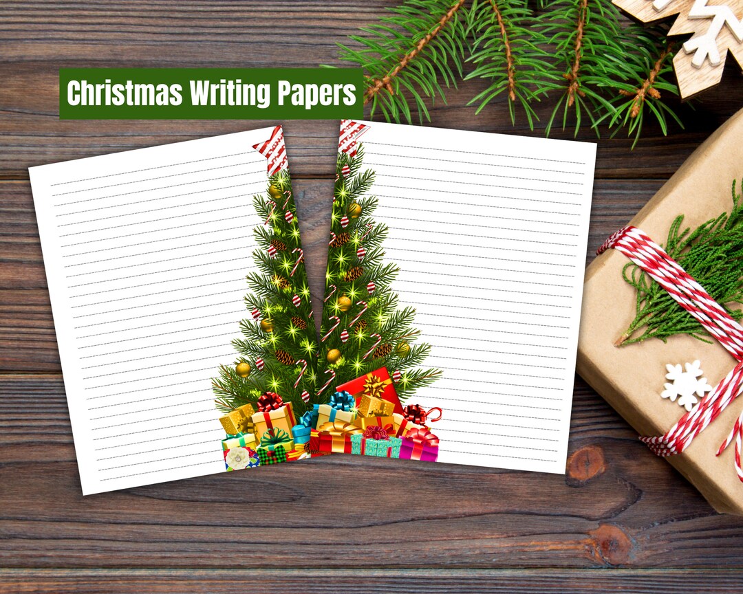 Christmas Writing Paper, Printable Lined and Unlined Christmas Tree ...