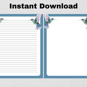 Tropical Bird Floral Printable Writing Paper, Printable Stationery ...