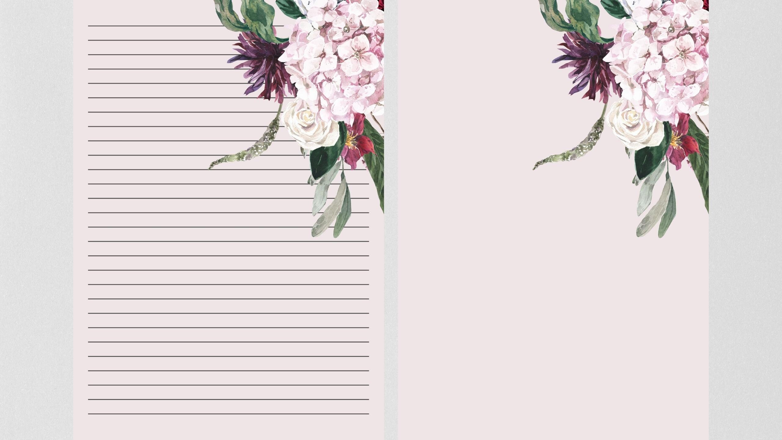 Printable Pink Floral Letter Writing Stationery, Letter Writing Set ...