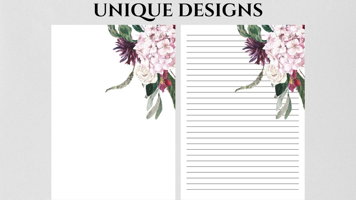 Printable Pink Floral Letter Writing Stationery, Letter Writing Set ...
