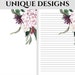 Printable Pink Floral Letter Writing Stationery, Letter Writing Set ...